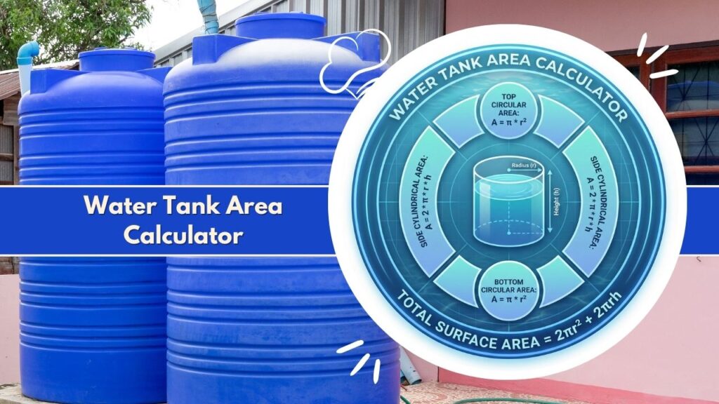 Water Tank Area Calculator – Total Surface Area & Capacity